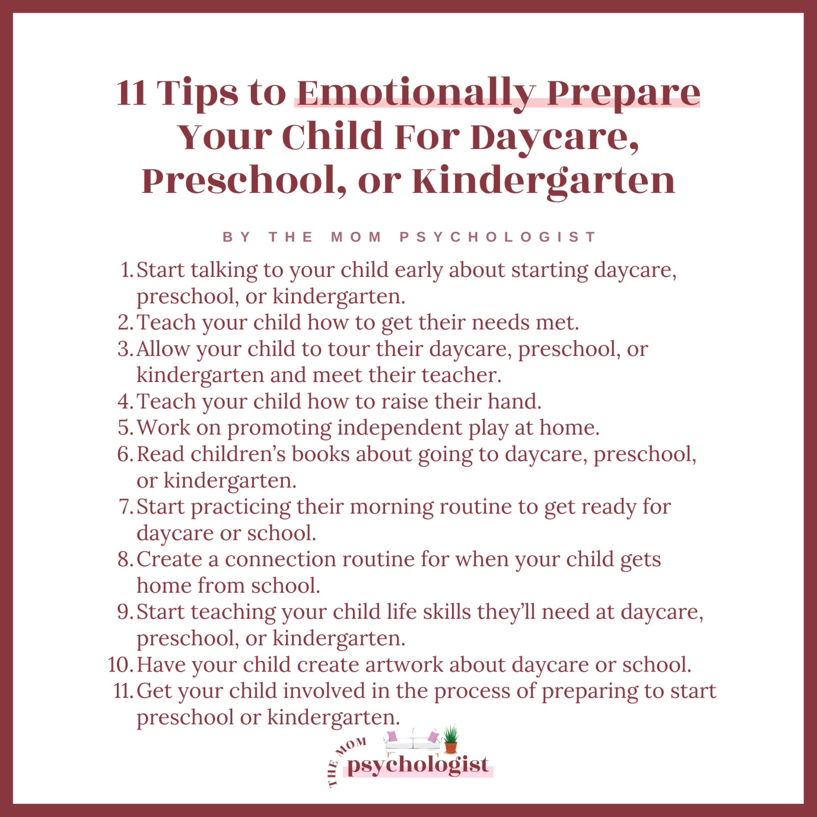 How to Best Prepare Your Child for Daycare, Preschool, or Kindergarten ...
