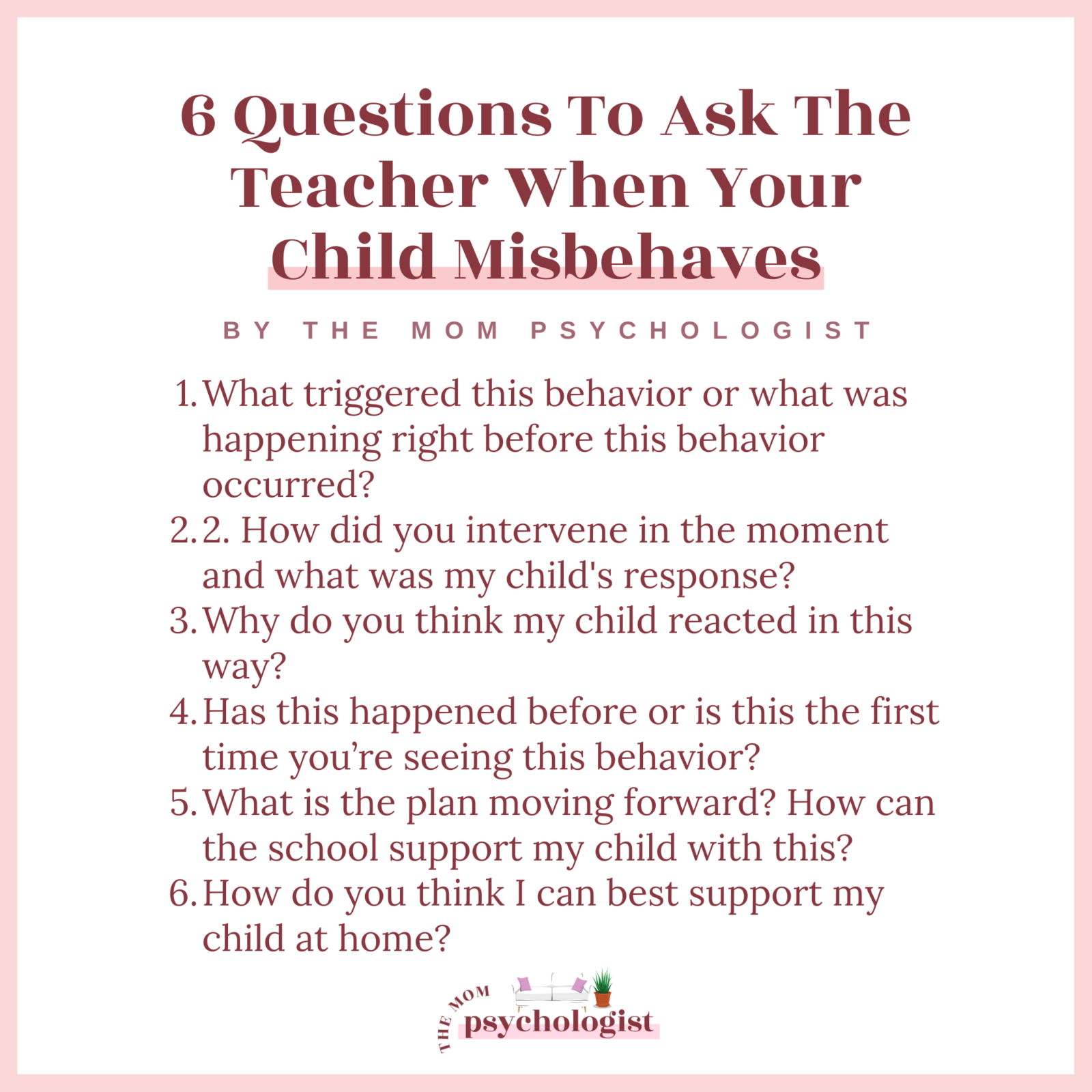 Child Misbehave at School? Ask their Teacher THESE 6 Questions ...